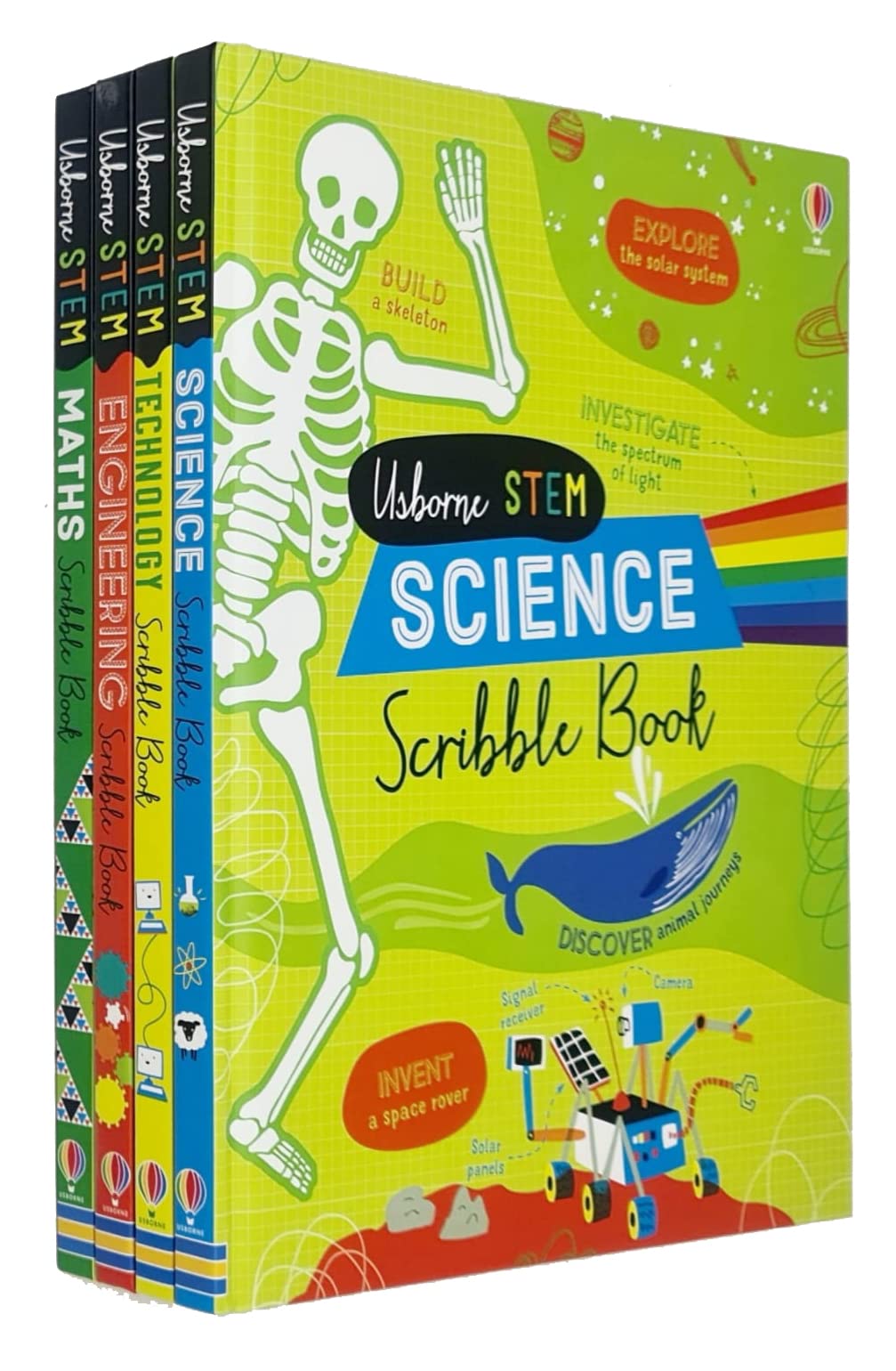 STEM Scribble 4 Book Set - Boxset - Hardcover | Usborne – Krazy Caterpillar