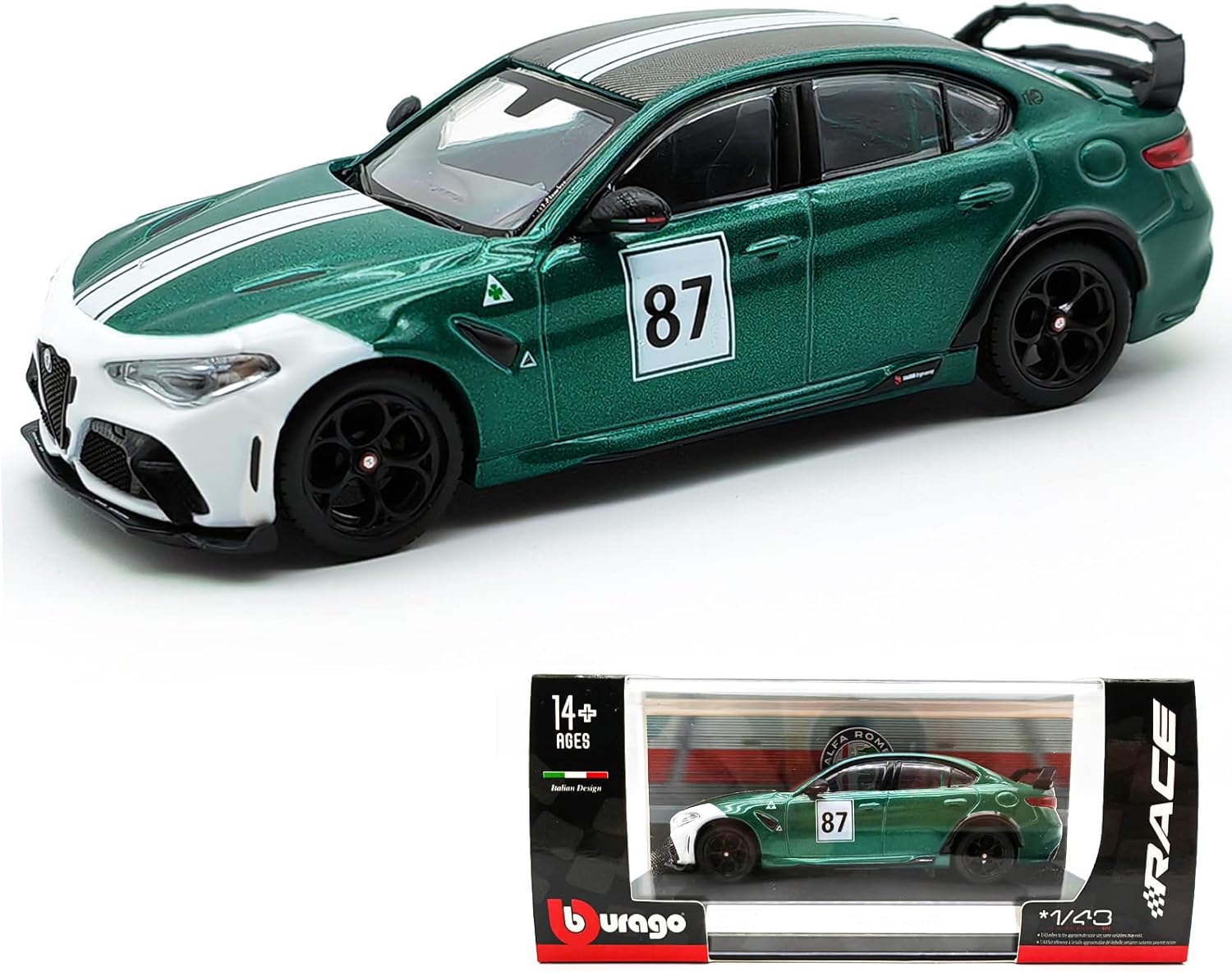Bburago Alfa Romeo GTAm Green - 1:43 Die-Cast Scale Model – Krazy ...