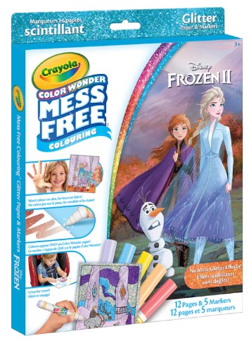 Crayola Color Wonder Mess-Free Glitter Paper & Markers Kit, Disney Fro ...