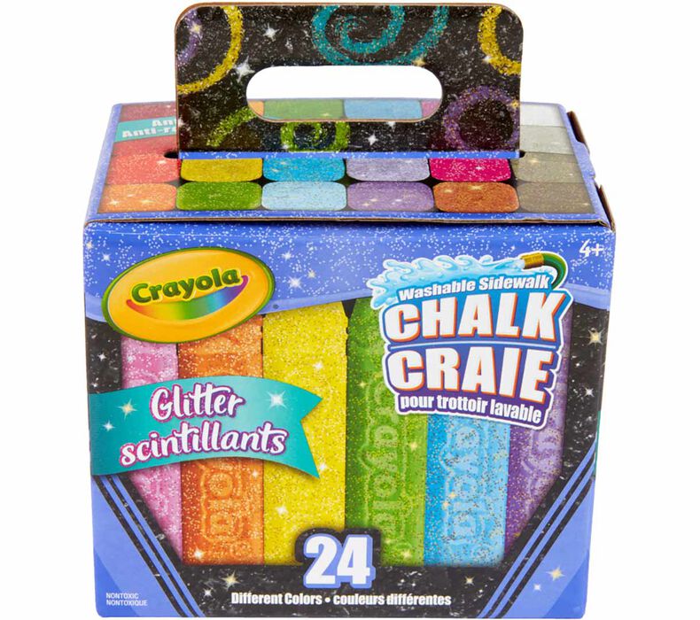 Crayola Glitter Scintillants Washable Sidewalk Chalk - 24 Count – Krazy ...