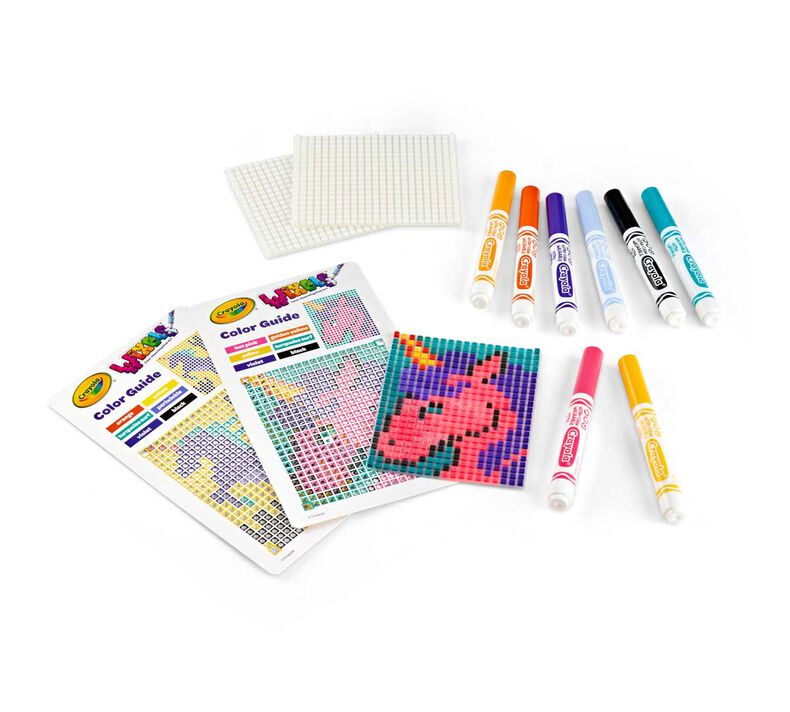 Crayola Wixels Unicorn Activity Kit, Pixel Art Coloring Set – Krazy ...