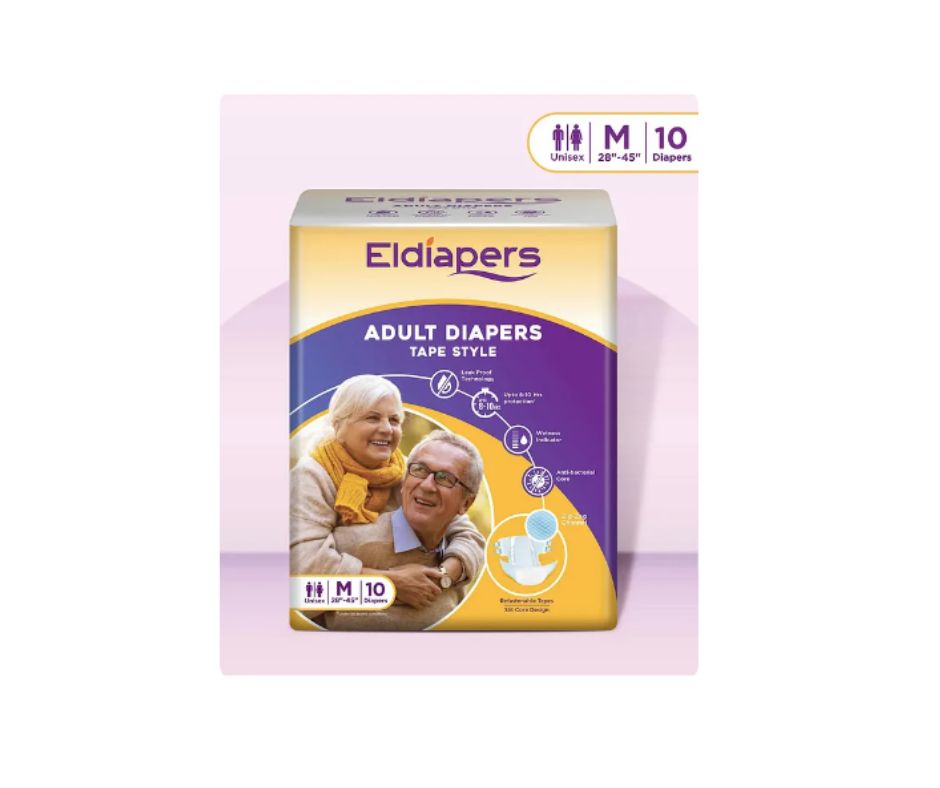 Eldiapers Tape Style Adult Diaper Medium - 10 Pieces – Krazy Caterpillar