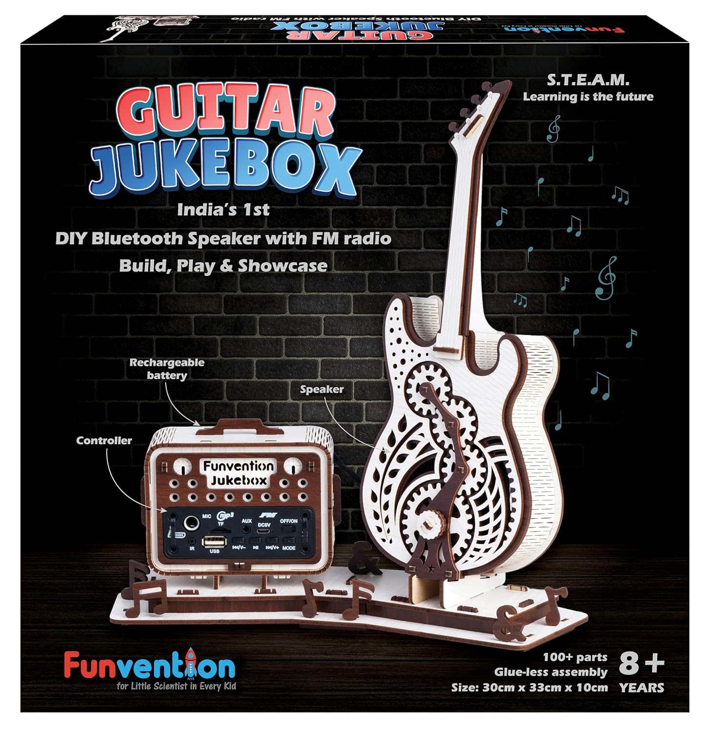 Funvention Guitar Jukebox DIY Bluetooth Speaker Model with FM Radio ...