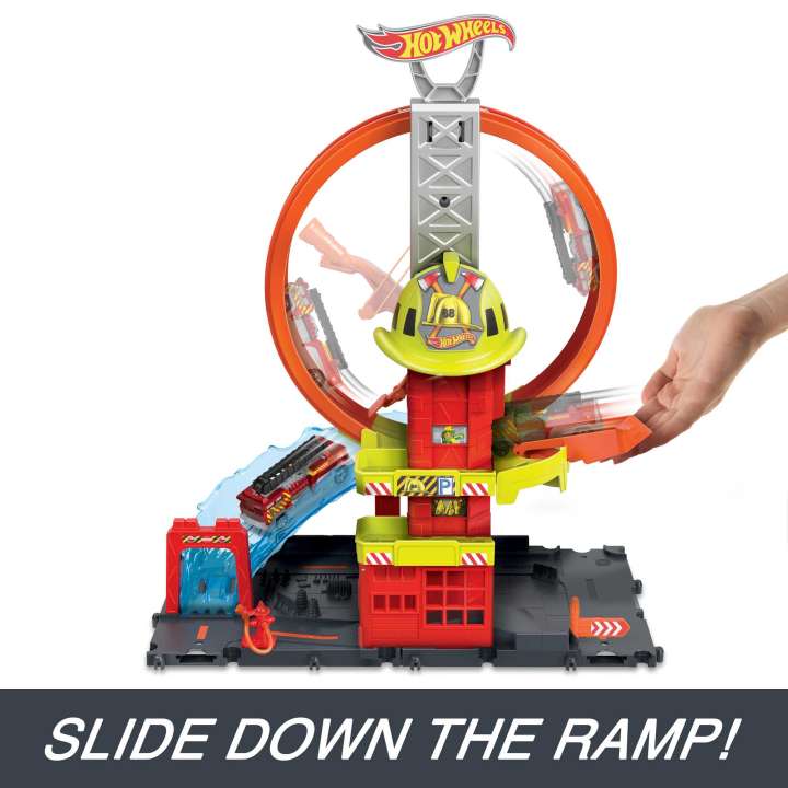 Hot Wheels: City Super Loop Fire Station Track Set – Krazy Caterpillar