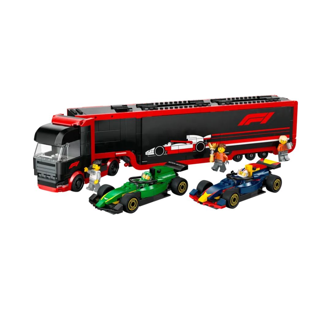 LEGO #60445: F1® Truck with RB20 & AMR24 F1® Cars – Krazy Caterpillar