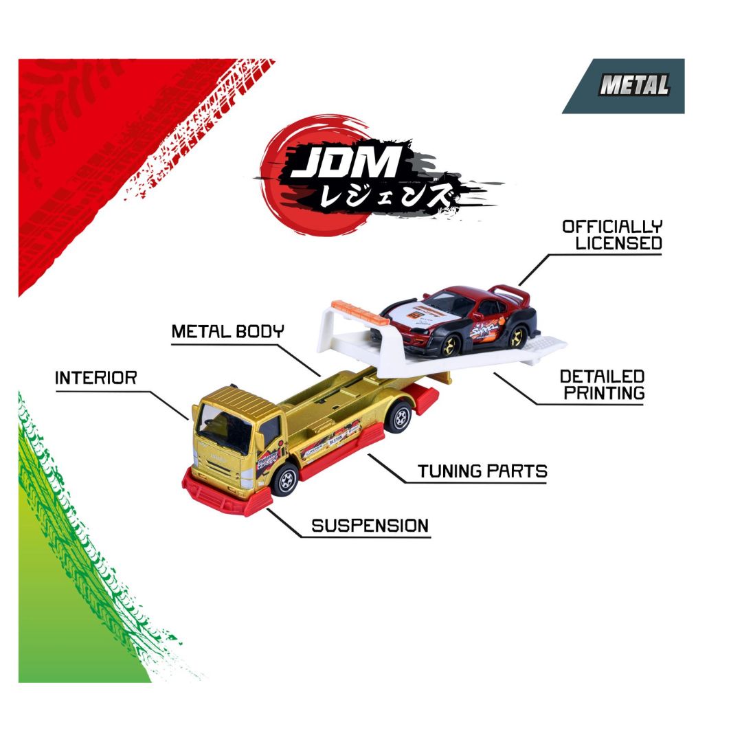 Majorette: Isuzu NPR with Honda S2000 - Black – Krazy Caterpillar