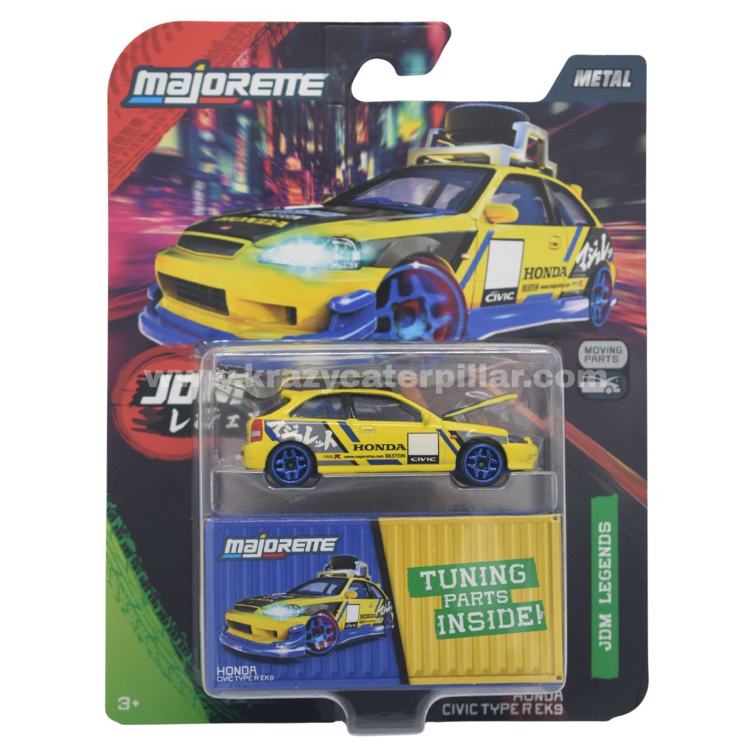 Majorette: JDM Legends Deluxe Set - Honda Civic Type R EK9 - Yellow ...