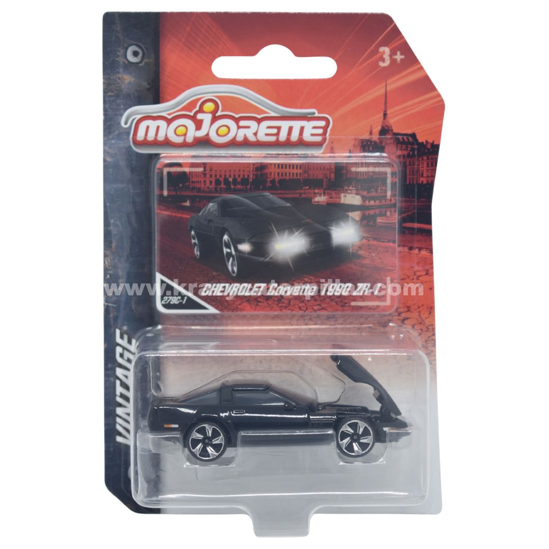 Majorette Vintage Cars: Chevrolet Corvette 1990 ZR-1 - Black 1:64 ...