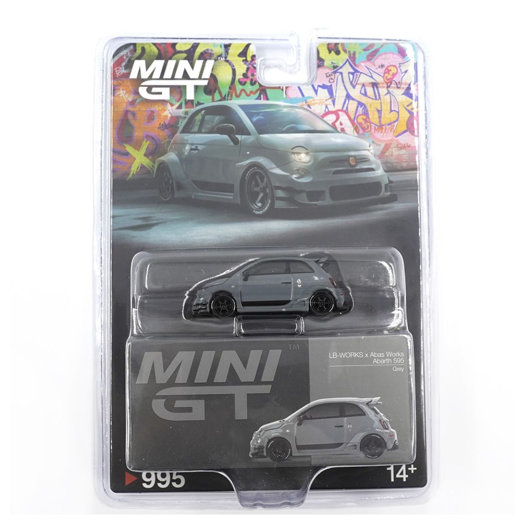 Mini GT #995 BL: Abarth 595 LB WORKS x Abas Works Grey – Krazy Caterpillar
