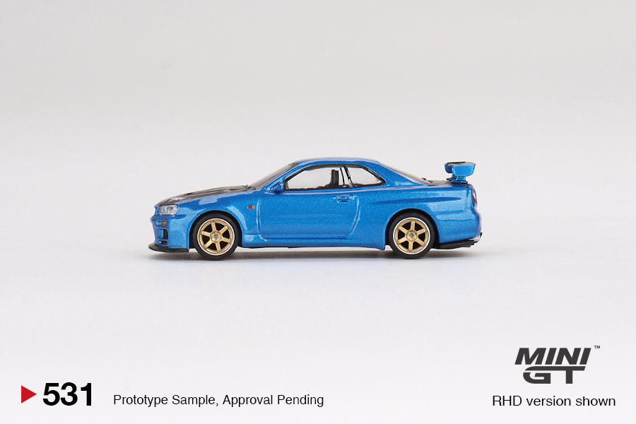 Mini GT Nissan Skyline GT-R (R34) Top Secret Bayside Blue – Krazy ...