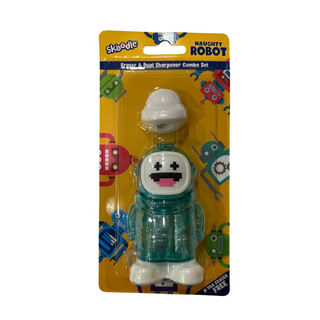 Skoodle: Robot Eraser & Dual Sharpener Combo Set - Green – Krazy ...