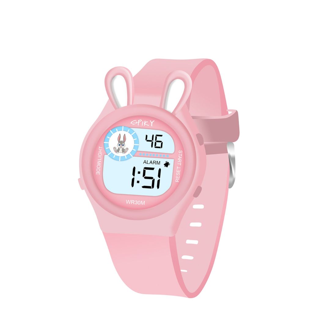 Spiky Fun Digital Watch for Kids with Cute Animal Rabbit - Pink – Krazy ...