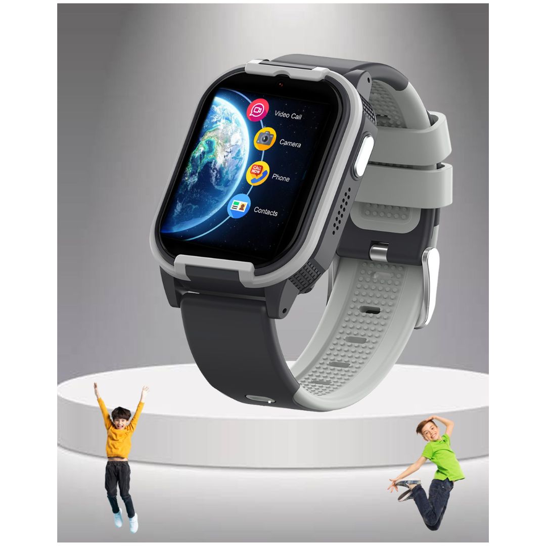 Spiky New Gnome - Black 4G Video Calling Smartwatch for Kids with Mult ...