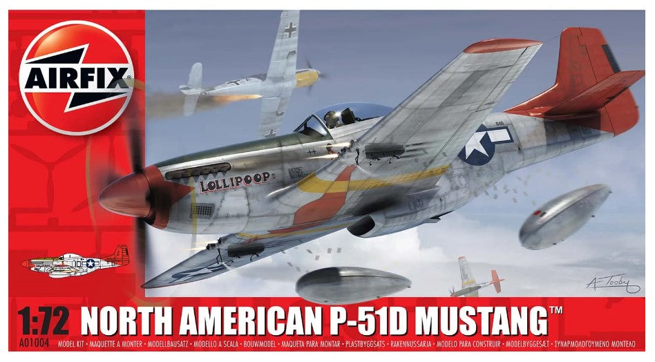 A01004 North American P-51D Mustang Scale Model Kit (1:72) | Airfix ...